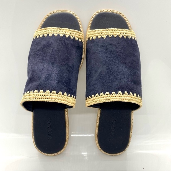 Vince | Shoes | Pad More Costal Blue Slip On Sandals Boho Slides | Poshmark